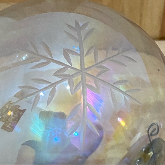 Vintage | Holiday | Vintage Kugel Style Large Iridescent White Ball ...